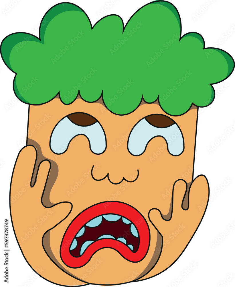 cartoon scared face Stock Vector | Adobe Stock