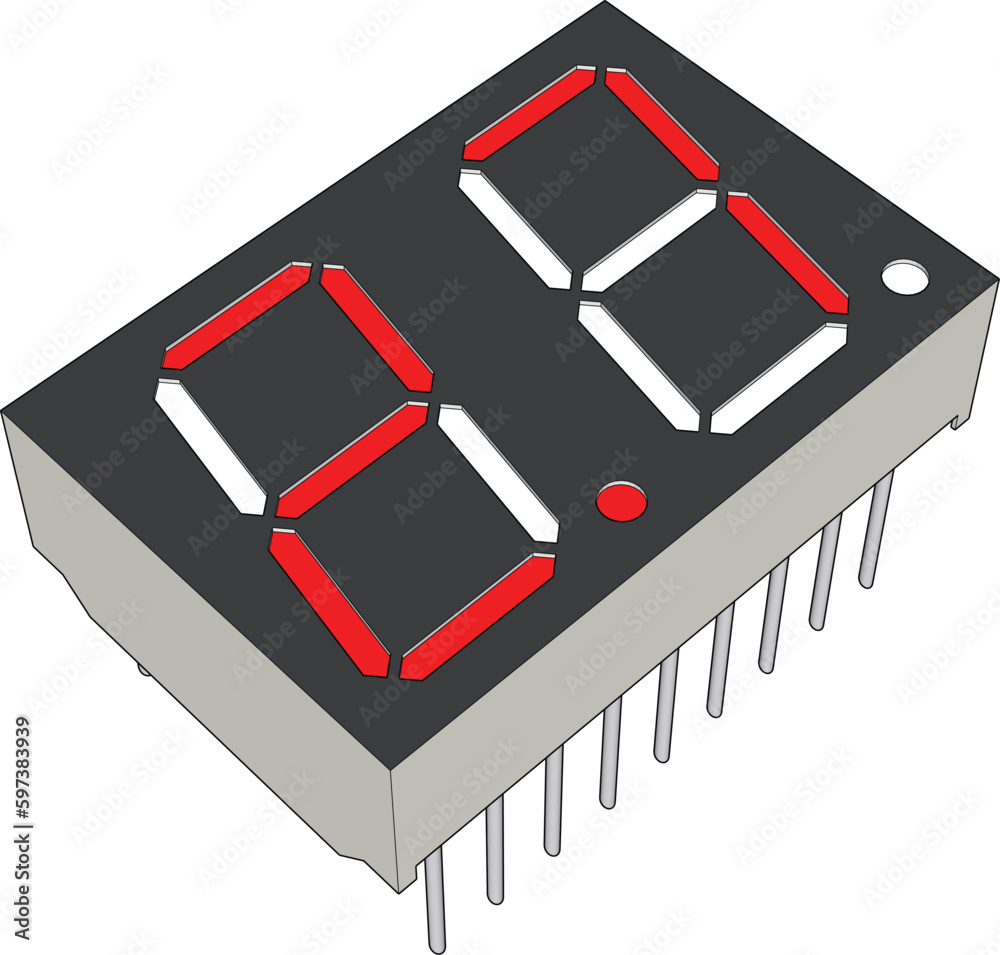 7 Segment. display numerical information. 3D vecters Stock Vector ...