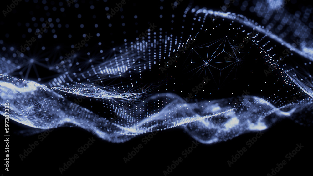 Sound Wave and Audio Technology Concept. Blue, Futuristic Digital Style ...