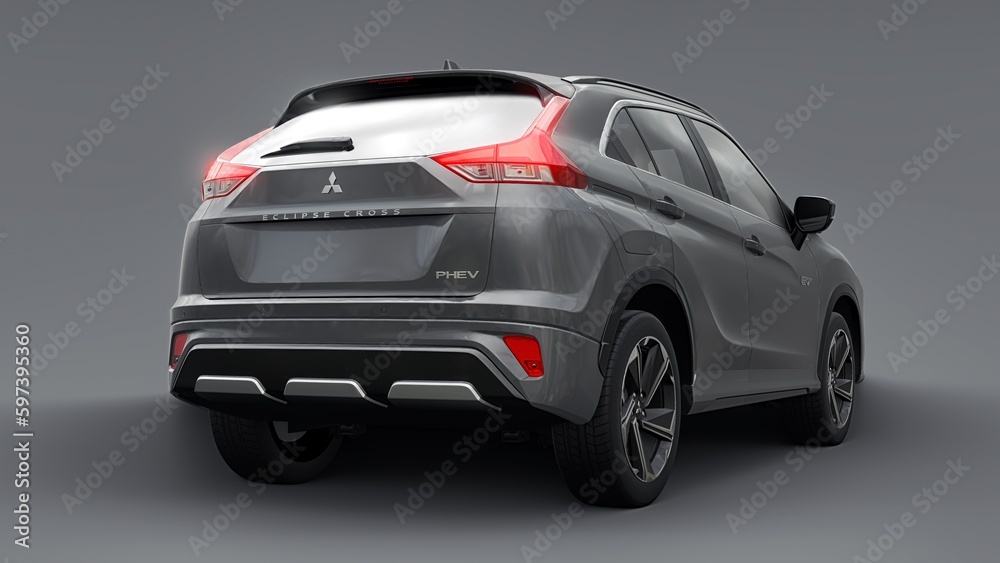 San Diego, USA. March 31, 2023. Grey Mitsubishi Eclipse Cross PHEV 2022 ...
