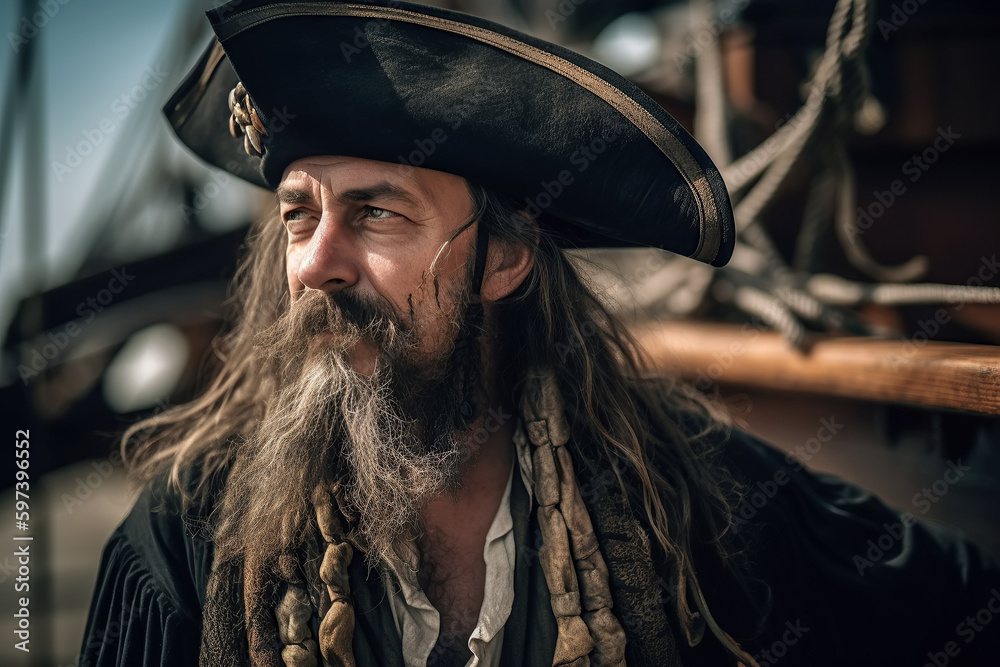Pirate Captain On Ship