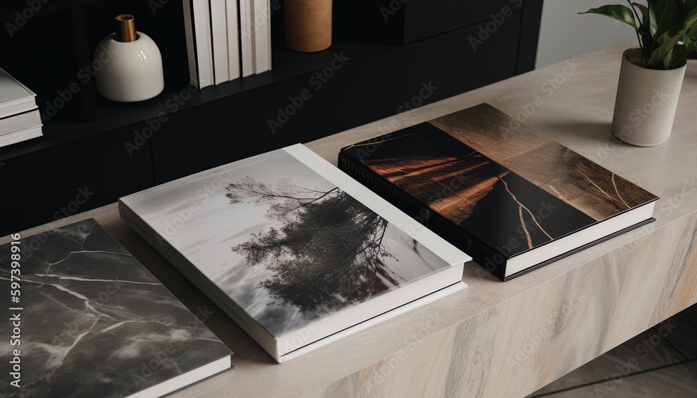 Modern Album Cover Design with Deluxe Photo book Stock Illustration ...