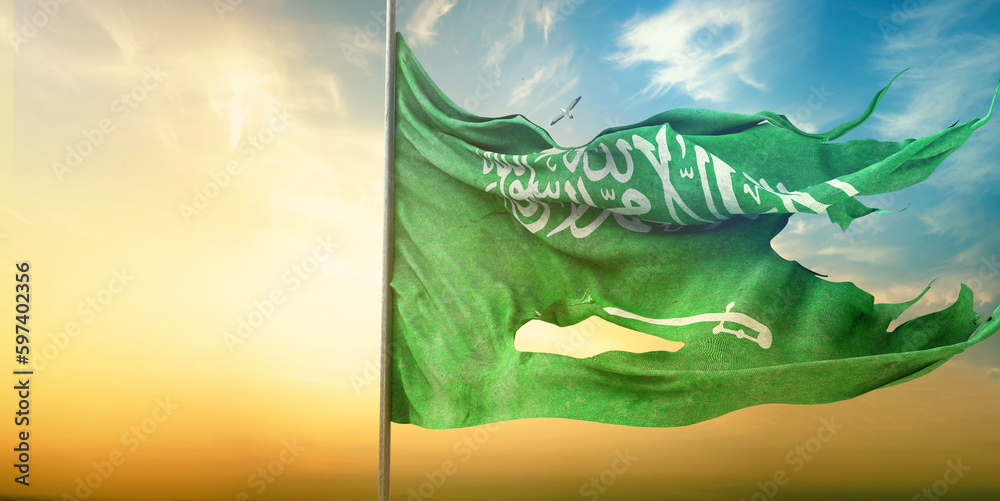 Saudi Arabia Flag, Saudi Arabia, Kingdom of Saudi Arabia- Wartime Flags ...
