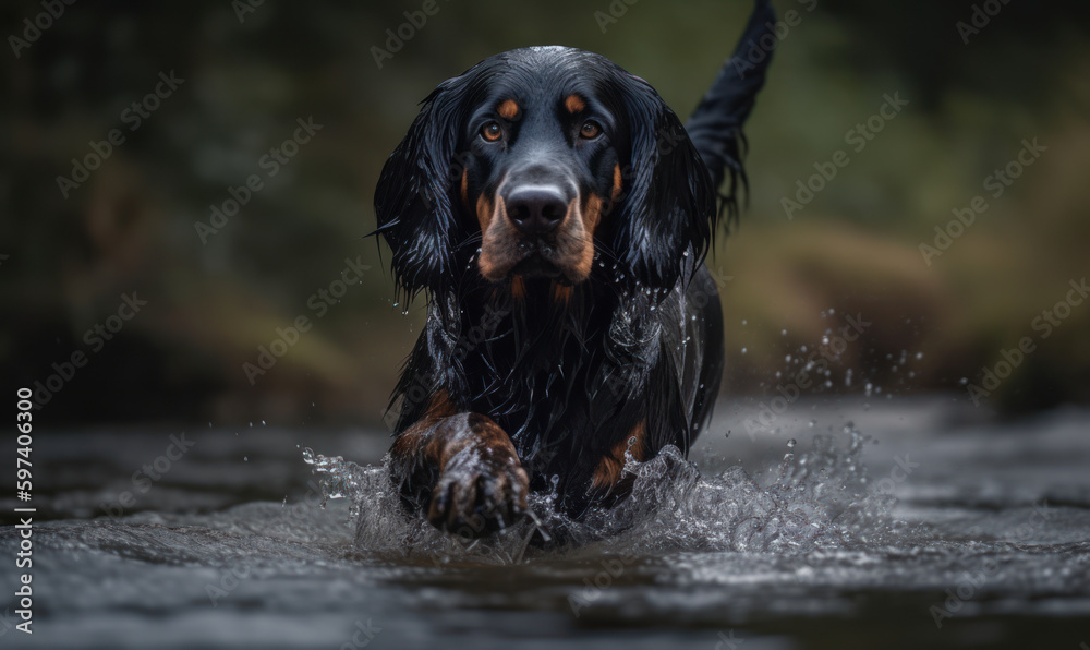 Photo of Gordon setter, breathtaking & dynamic portrait, captured in ...