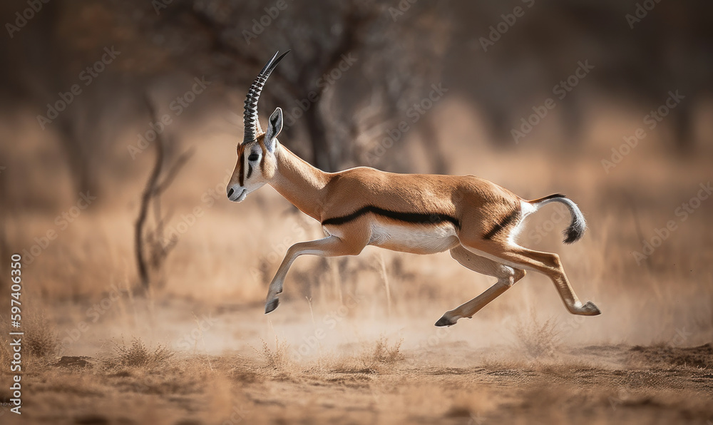 Photo of gazelle, captured in breathtaking moment of speed & agility as ...