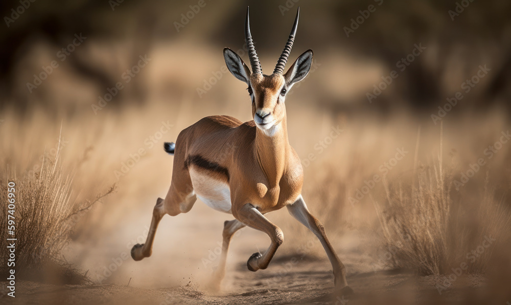 Photo of gazelle, captured in breathtaking moment of speed & agility as ...