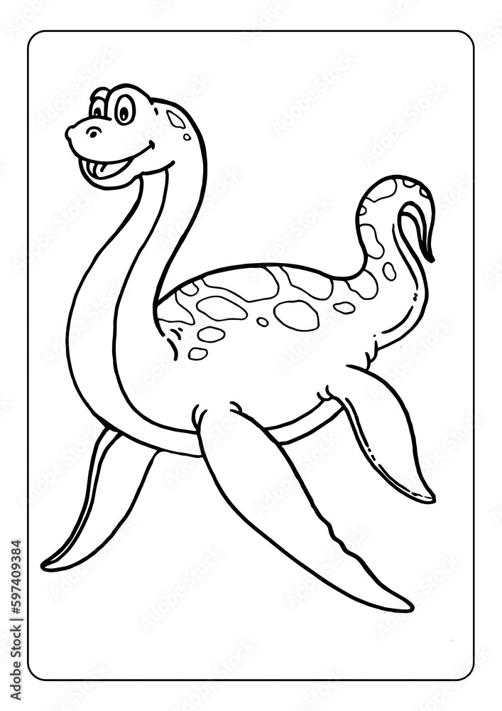 dinosaur coloring page book for children girl kids with cute t rex ...