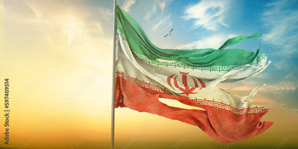 Iran Flag, Iranian, Islamic Republic of Iran - Wartime Flags Stock ...