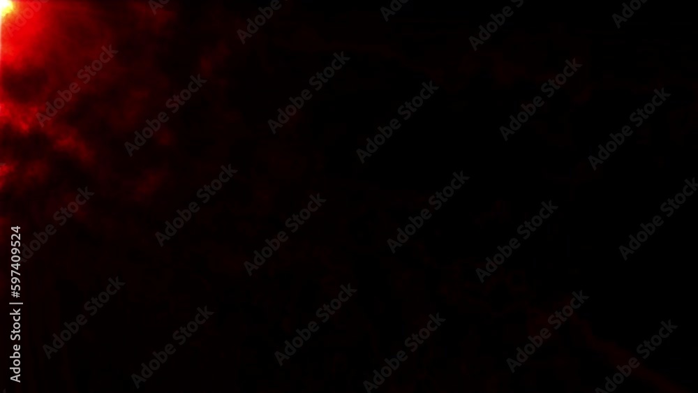 Abstract loop orange red flare shine ray light smoke cloud fire ...