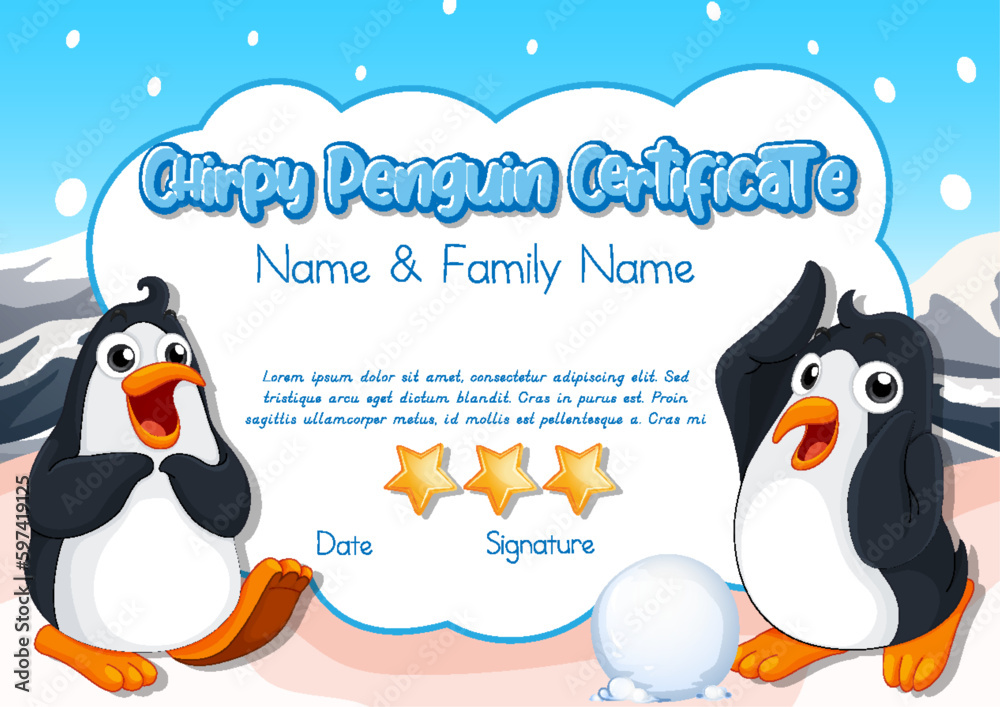 Certificate for kids template with customizable design with playful ...