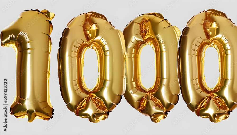 golden crown isolated on white, thousand made of golden inflatable ...