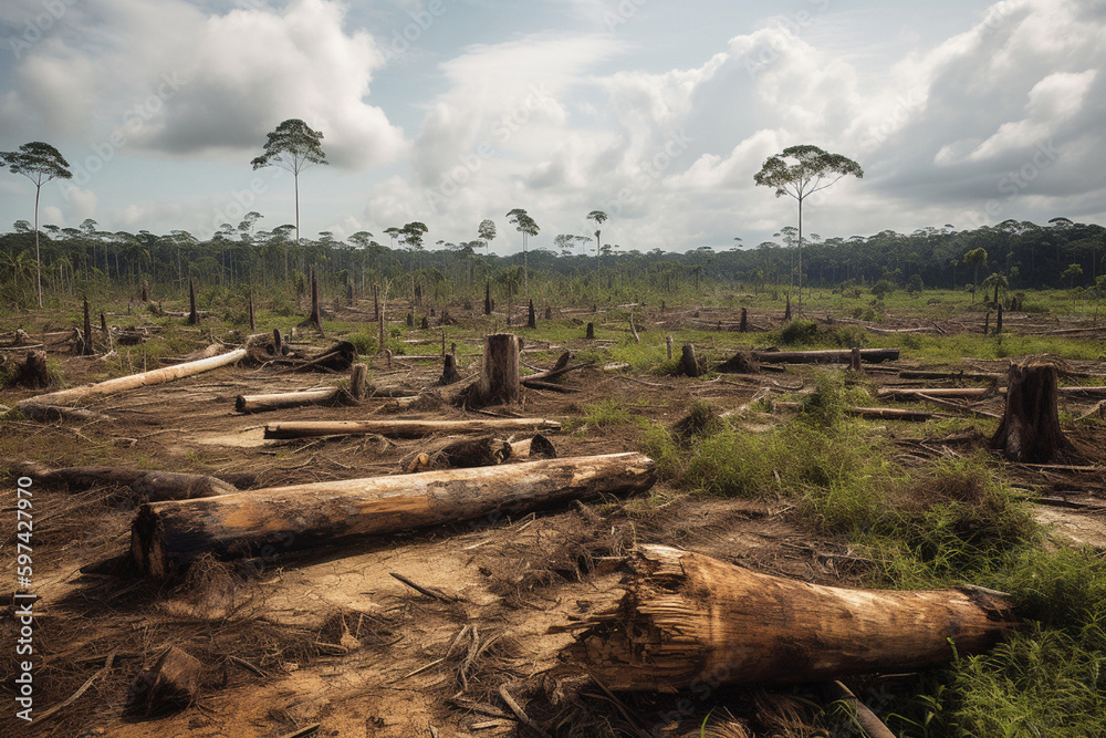 deforestation of tropical forests, created by a neural network ...