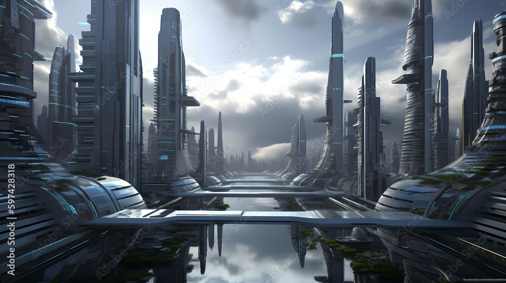 Futuristic City of the Future: A Vision of Advanced Technology, Sleek ...