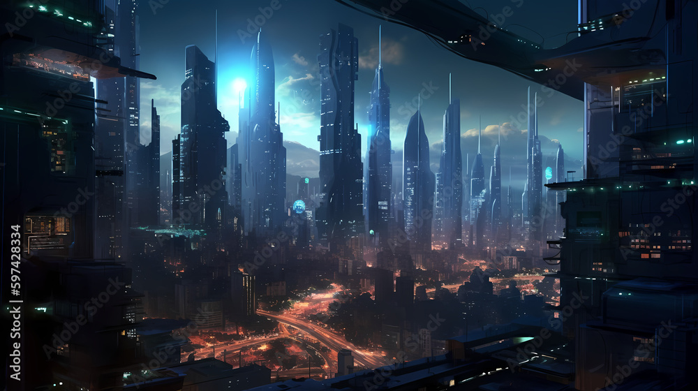 Futuristic City of the Future: A Vision of Advanced Technology, Sleek ...