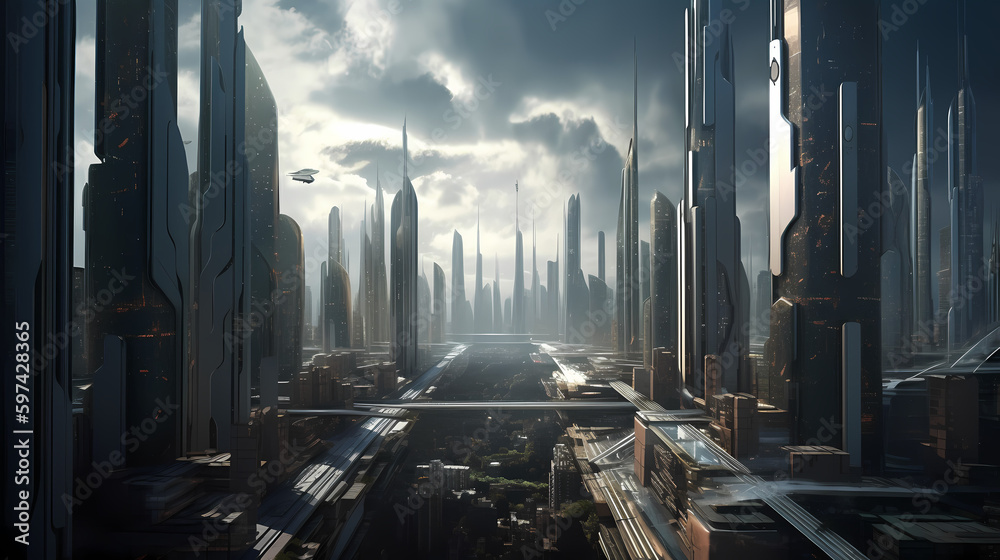 Futuristic City of the Future: A Vision of Advanced Technology, Sleek ...