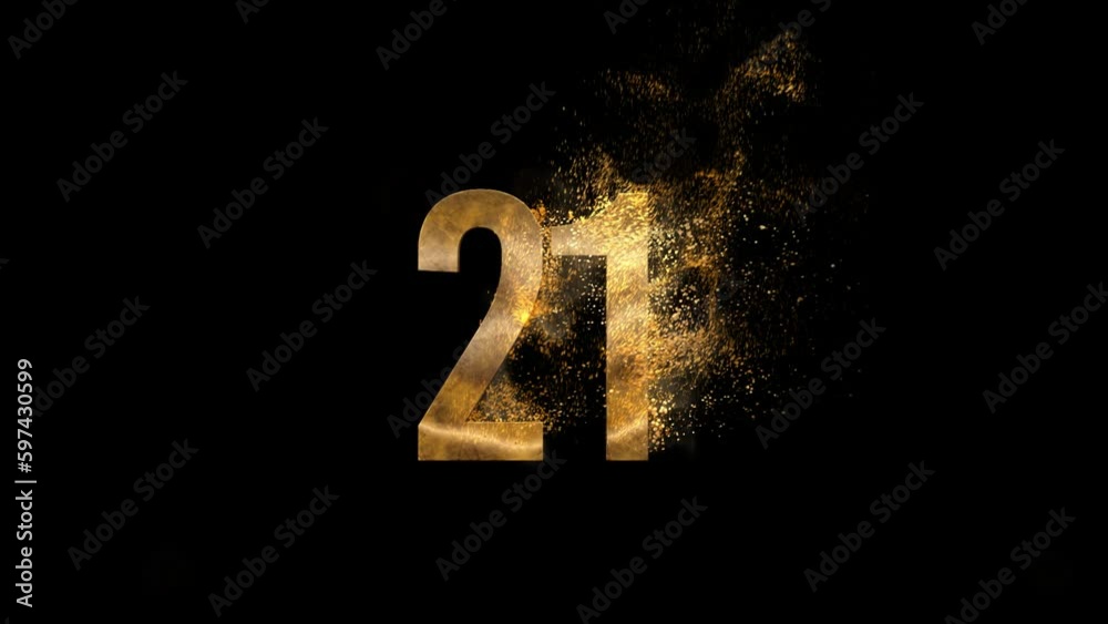 Golden number 21 from particles, numbering, twenty one, golden numbers ...