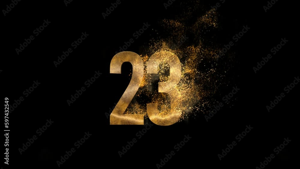 Golden number 23 from particles, numbering, twenty three, golden ...