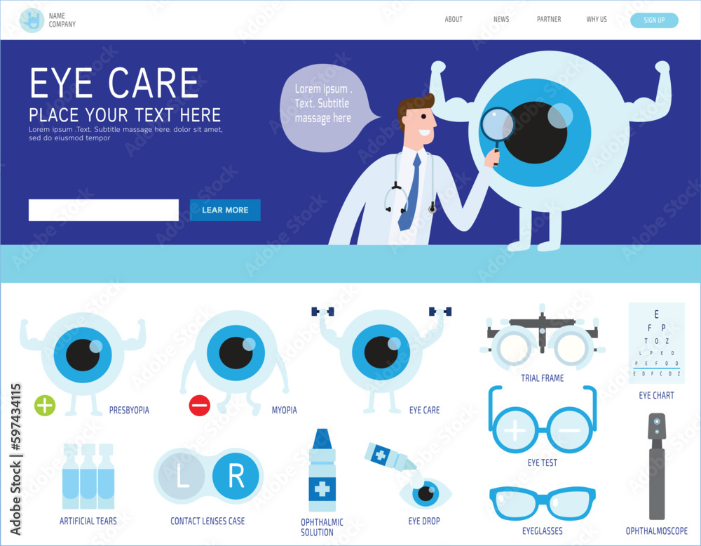 health vision sight. medical concept. eye care infographic element. for ...