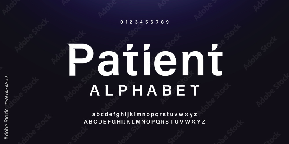 Patient Abstract Fashion font alphabet. Minimal modern urban fonts for ...