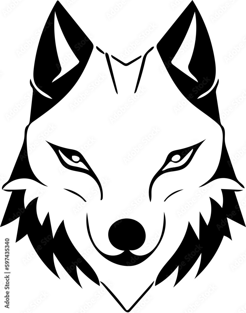 Wolf head mascot | Wolf black vector illustration | Wolf eyes | Digital ...