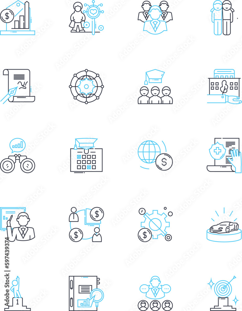 Strategic ideas linear icons set. Innovation, Planning, Vision ...