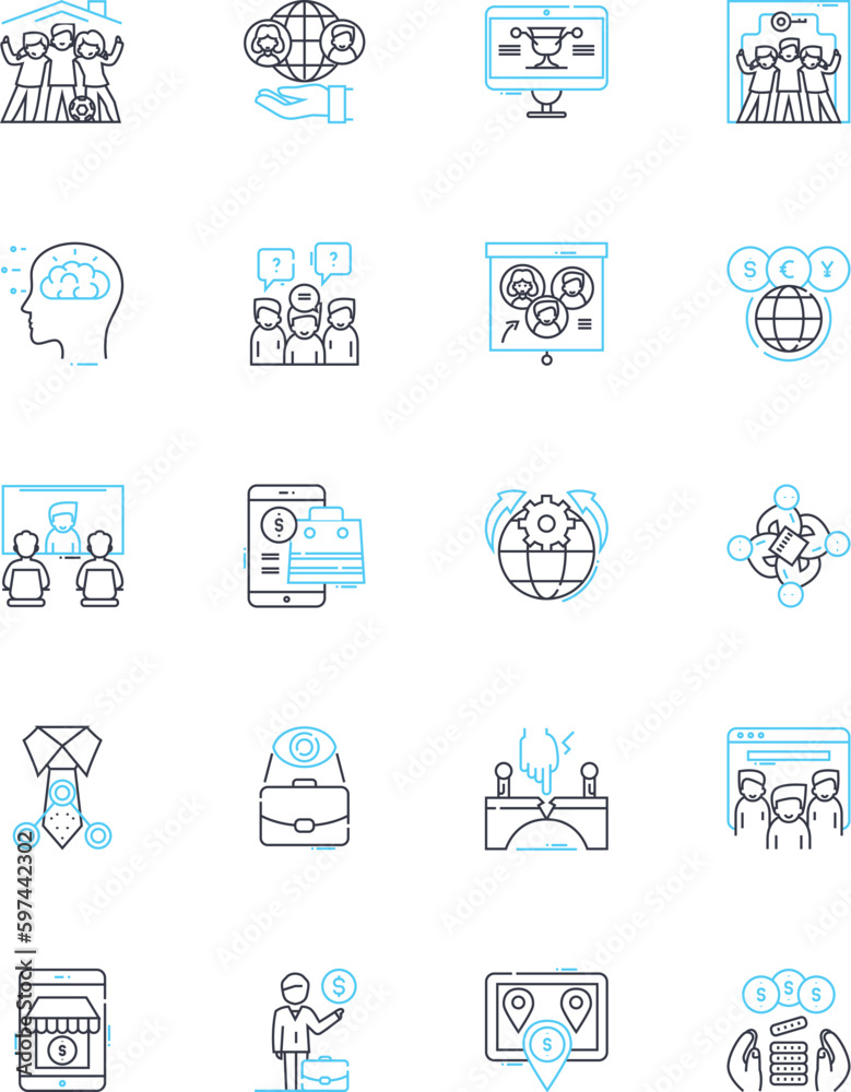 Educational equity linear icons set. Inclusion, Access, Diversity ...