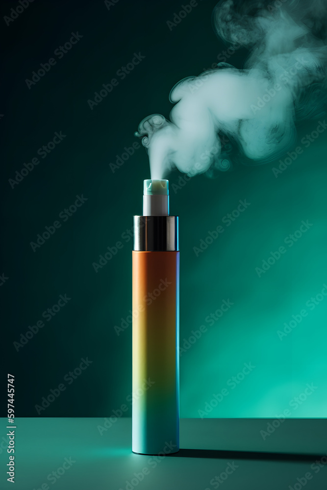 Electronic Cigarette vape explosion. cloud of vapor, disposable vape ...