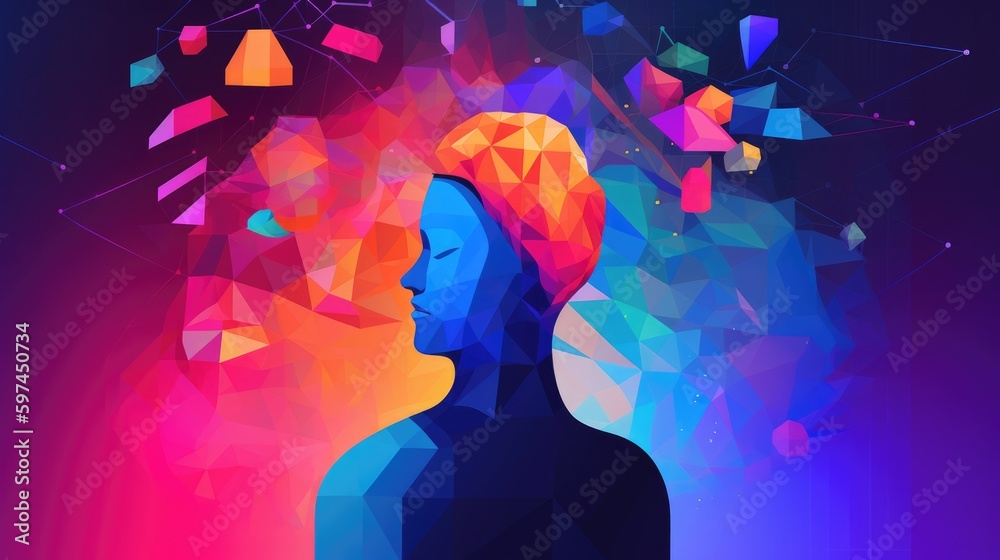 Mental Health Awareness: Figurative analogy drawing with uncluttered ...