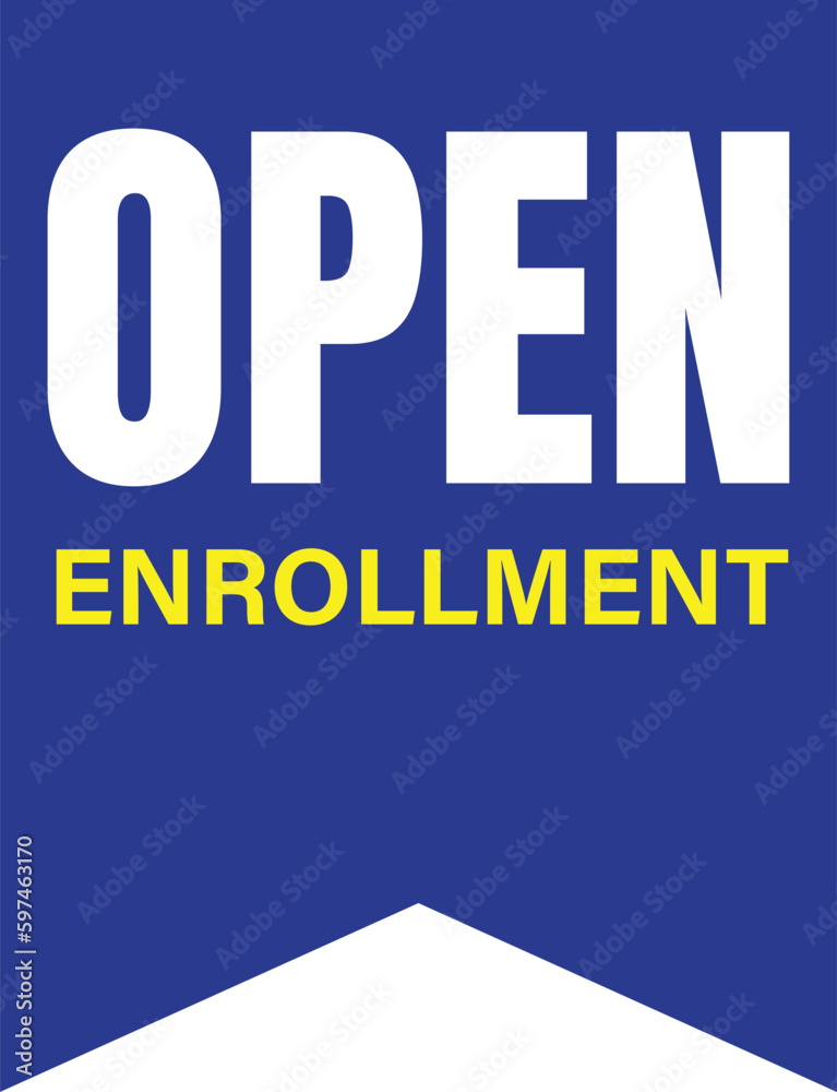 Open enrollment origami banner icon. Clipart image isolated on white ...