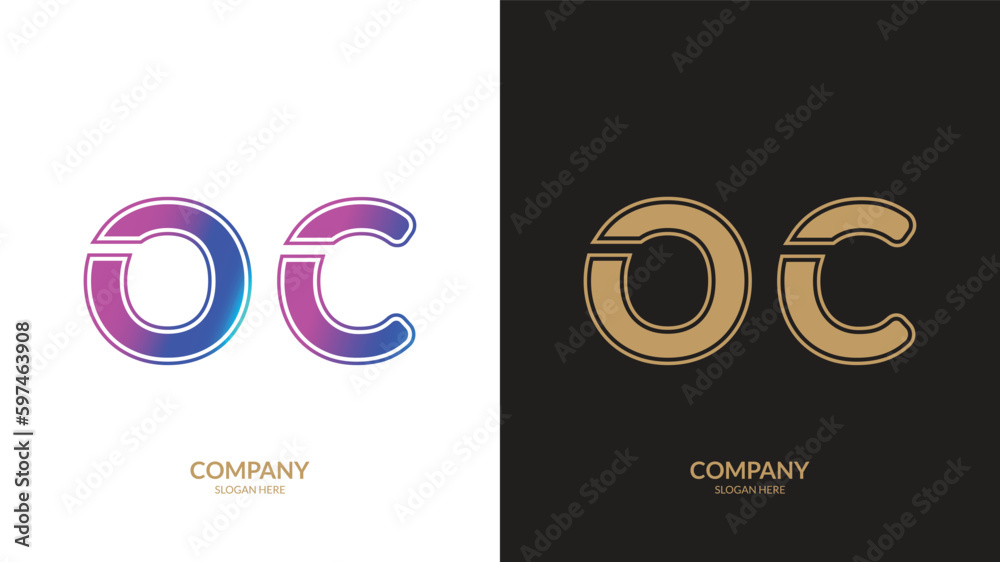 Vector logo for letter OC design template Stock Vector | Adobe Stock