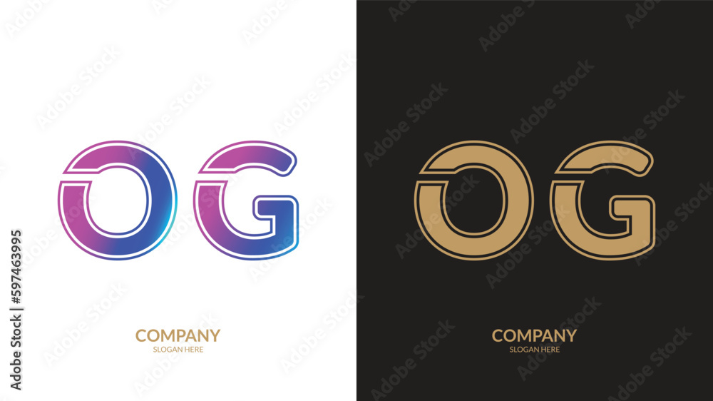 Vector logo for letter OG design template Stock Vector | Adobe Stock