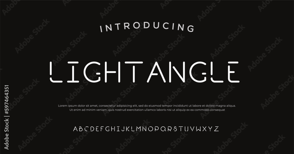 Abstract Light modern alphabet fonts. Typography technology electronic ...