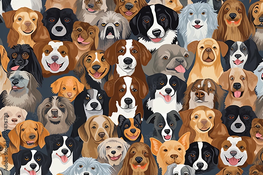 An enchanting seamless pattern celebrating the playful and lovable ...