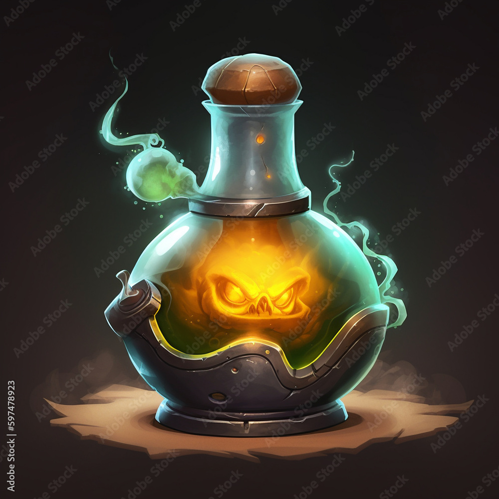 Trapped Evil Spirit In Bottle, Evil Magical Potion, Generative AI ...