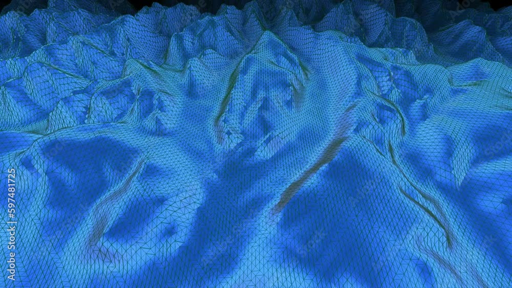 virtual terrain. flight over a virtual topographical relief map ... virtual terrain. flight over a virtual topographical relief map ...
