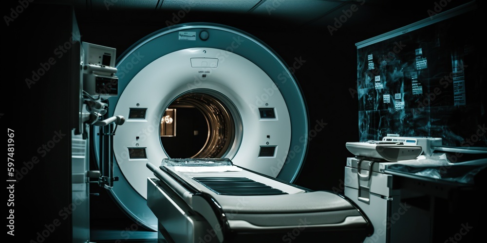 Mri machine and radiology images, demonstrating the vital role of ...