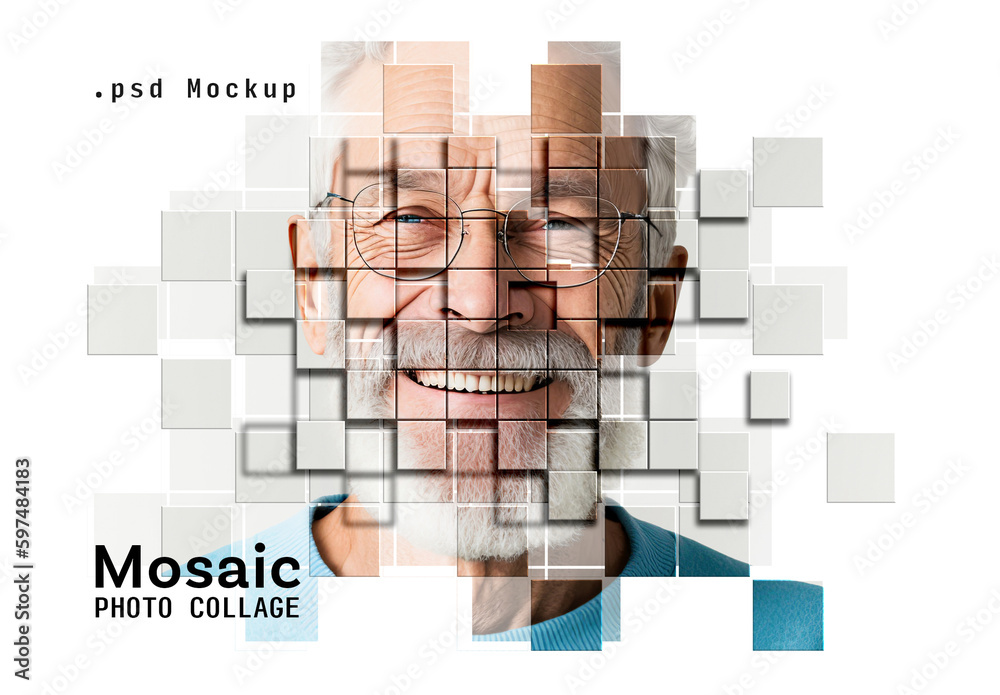 Square Mosaic Collage Photo Effect Stock Template | Adobe Stock