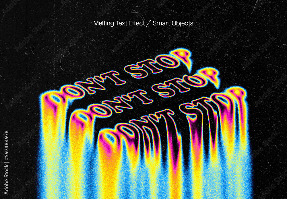 Trippy Melting Text Effect Mockup Stock Template | Adobe Stock Trippy Melting Text Effect Mockup Stock Template | Adobe Stock