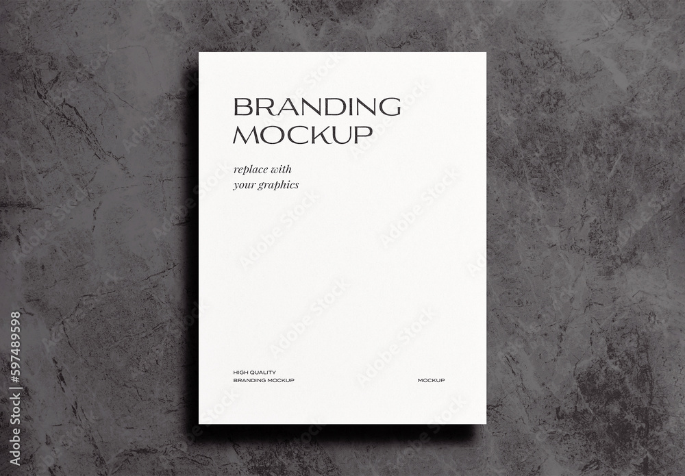 Letterhead Branding Poster A4 Paper Mockup Template Invitation Shadow ...