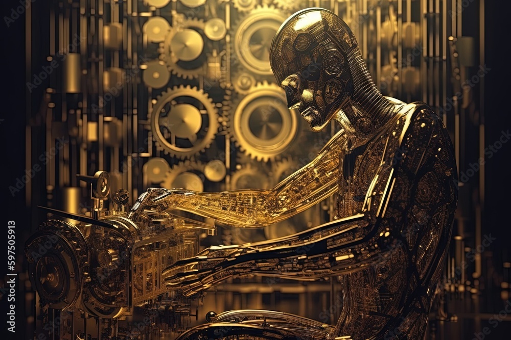 Person merging with ai liquid, surreal, liquid body transformation ...
