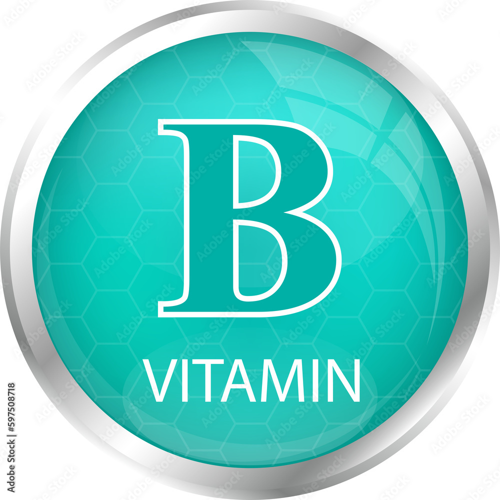 Vitamin B icon structure light green substance isolated on cutout PNG ...