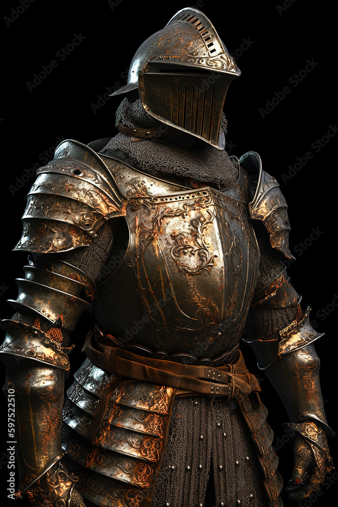 Fantasy King's Armor. Generative AI. A digital painting of the armor of ...
