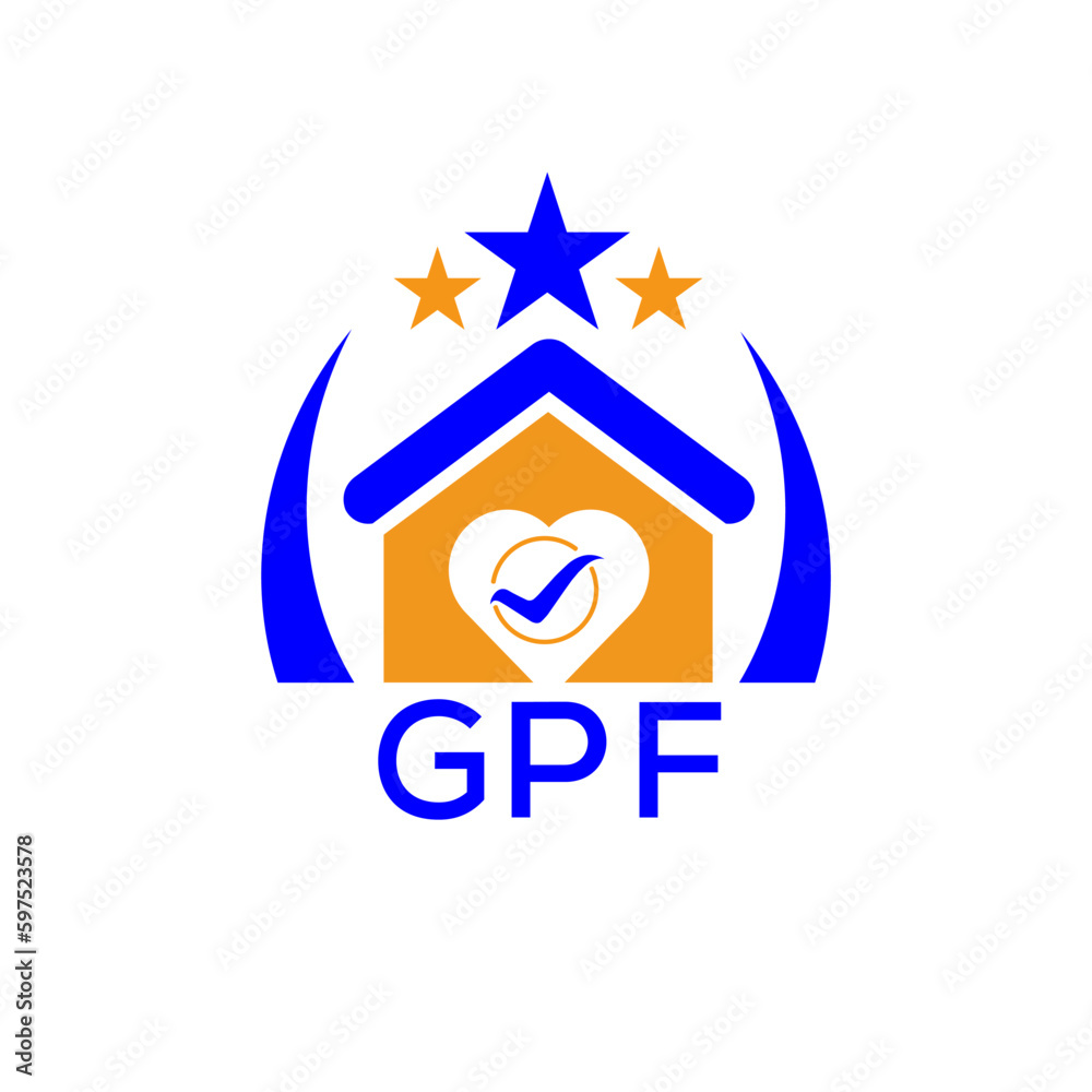 GPF House logo Letter logo and icon. Blue vector image on white ...