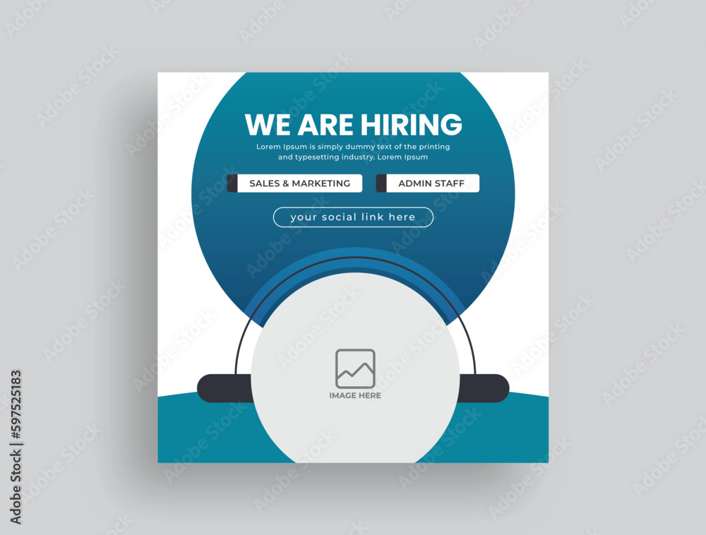 We are hiring web banner social media posts or job vacancy square ...
