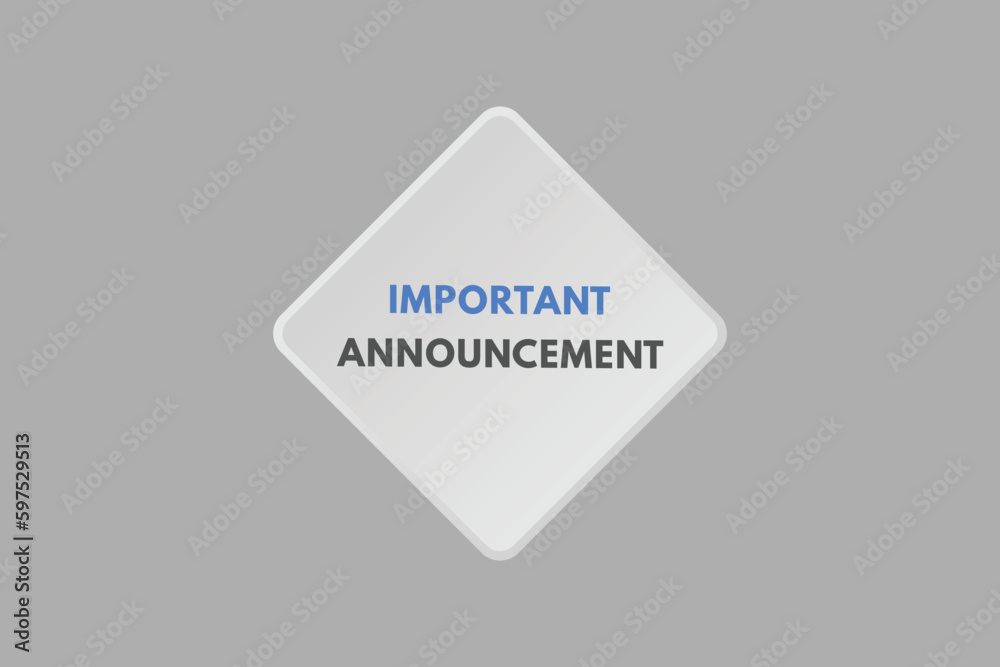 Important Announcement text Button. Important Announcement Sign Icon ... Important Announcement text Button. Important Announcement Sign Icon ...