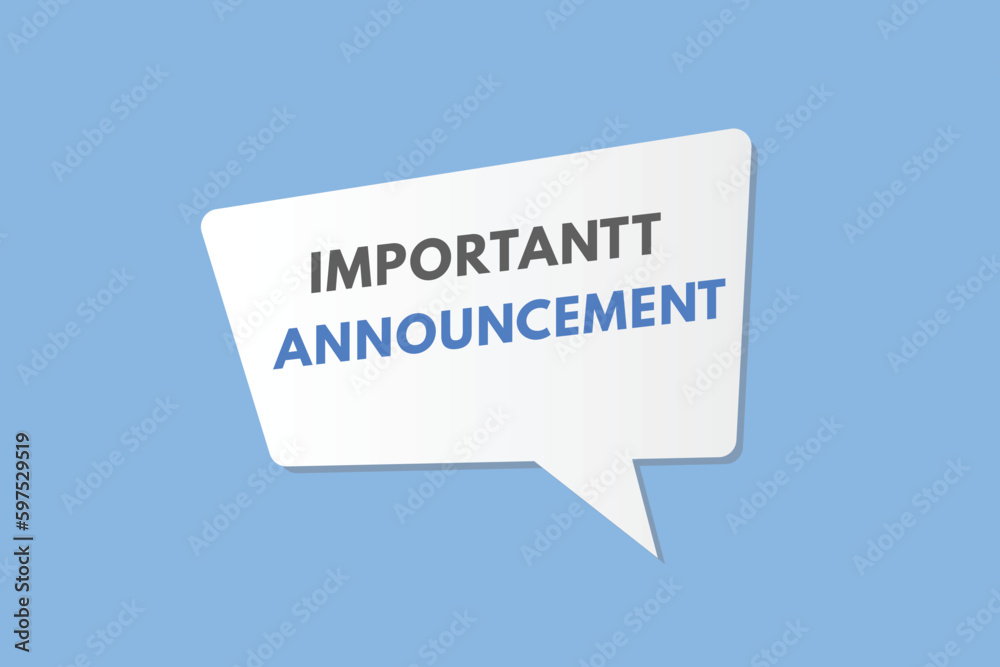 Important Announcement text Button. Important Announcement Sign Icon ...