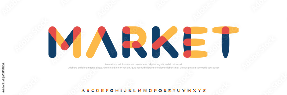 Vecteur Stock Market, Colorful font. Colorful bright alphabet ...