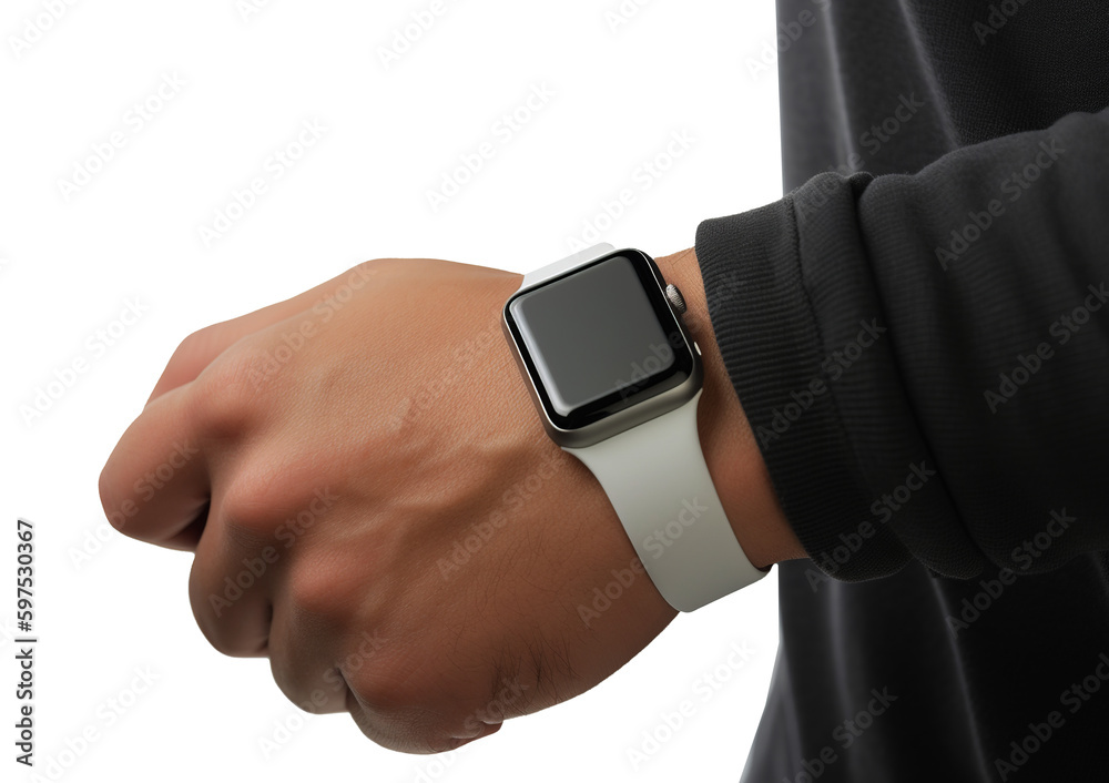Smartwatch on arm in transparent background. Generative AI. Stock ...