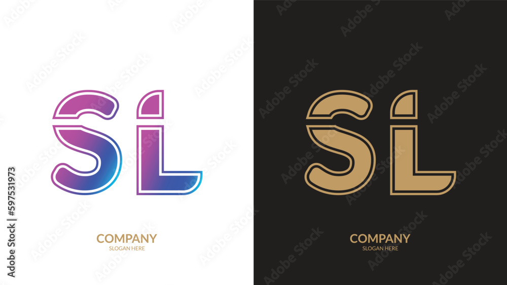 Vector logo for letter SL design template Stock Vector | Adobe Stock