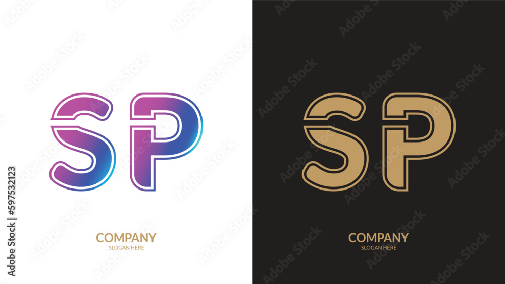 Vector logo for letter SP design template Stock Vector | Adobe Stock